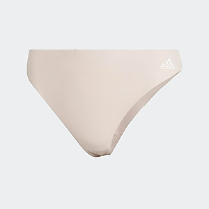 Adidas Women's Micro Flex Thong Panty Underwear, Peach Whip/White, X-Large