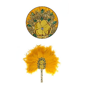 Custom African Bride Feather Hand Fan for Wedding DIY Handmade Lace Luxury Dance Fans Hand Held Photo Props Party Wedding Favors