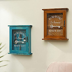 Veemoon Wooden Key Box Farmhouse Key Holder Decorative Key Box Wooden Wall Key case Wall Mount Entryway