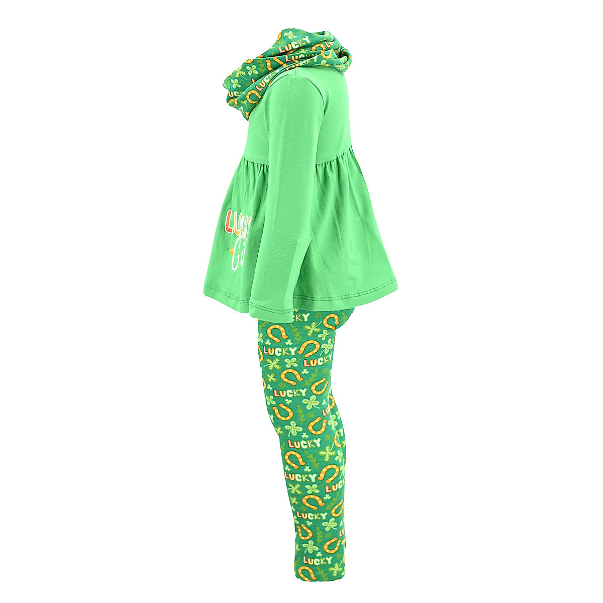Unique Baby Girls 3 Piece St Patricks Day Lucky Girl Outfit (5Y, Green)