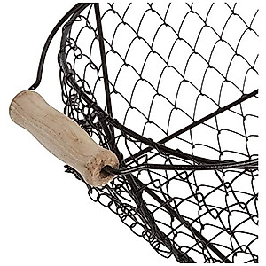 10" Oval Wire Basket with Wooden Handles - Vintage Style - By Trademark Innovations