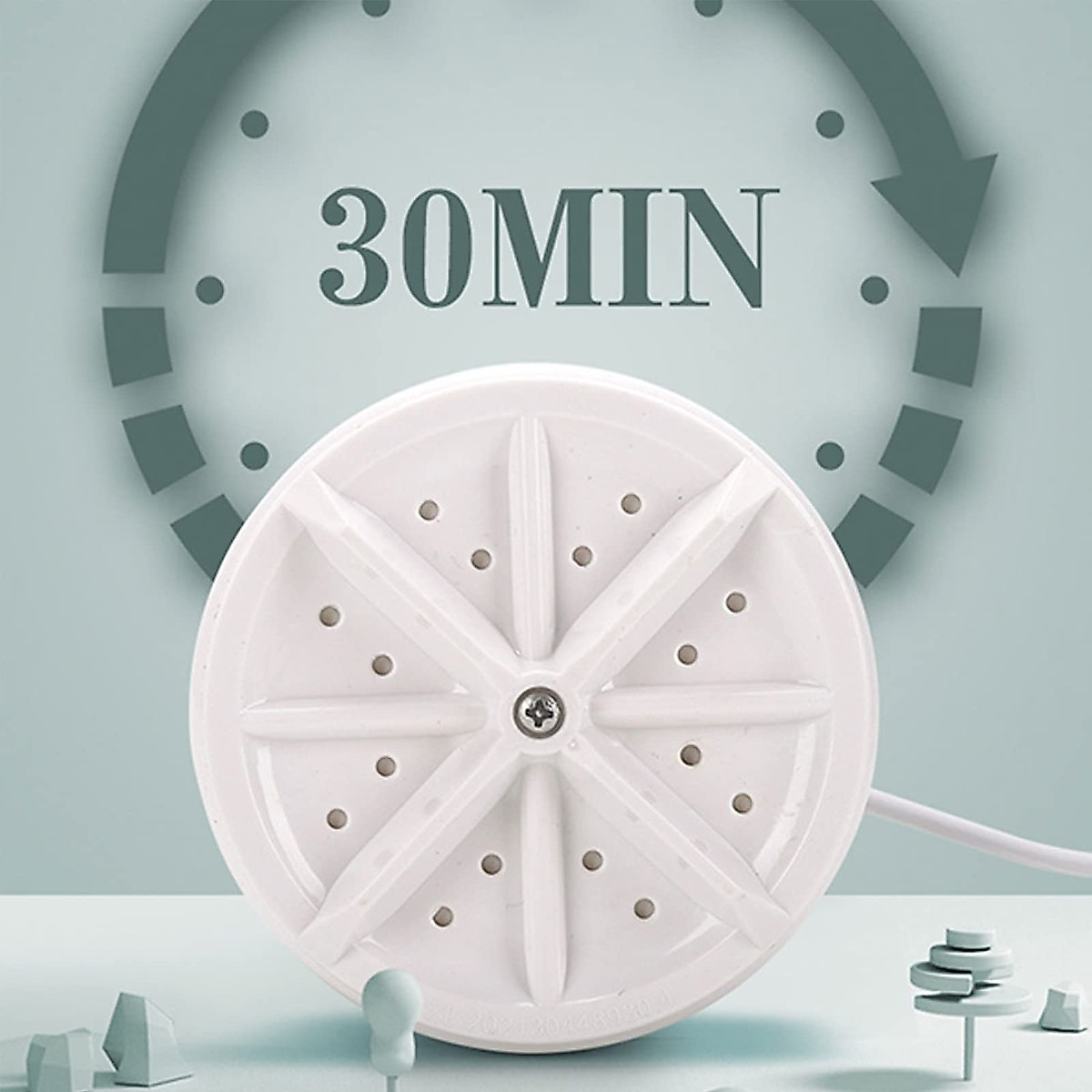 Mini Portable Washing Machine, USB Powered Ultrasonic Turbine Mini Washing for Cleaning Sock, Underwear, Small Rags Chargeable Mini Turbo Washer for Travel, School, Outdoor Camping, Apartments