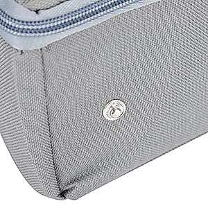 Portable Folding Cat Litter Box, Waterproof Cat Litter Box Cat Toilet with Cover Portable Cat Toilet Folding Cat Toilet, for Cats Pet Outdoor Camping(Gray, L)