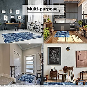 Compadible - Modern Chair Mat for Hard Floors, 36”x47”, Anti-Slip, Minimalist/Abstract Design, Floor Protector (Hardwood & Tiles) for Office, Home, and Gaming Computer Setup (Blueprint)