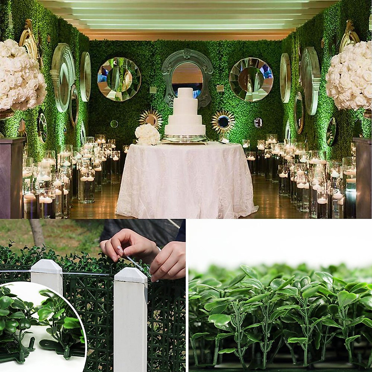 DearHouse 12 Pieces 20"x 20" Artificial Boxwood Panels Topiary Hedge Plant, Privacy Hedge Screen UV Protected Suitable for Outdoor, Indoor, Garden, Fence, Backyard and Decor