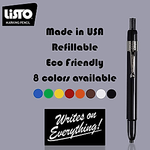 Listo 162 Marking Pencils Refill - Black, Box of 72, Grease Pencils/China Marking Pencils/Wax Pencils