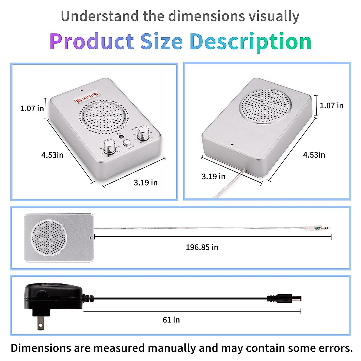 DESHUN Window intercom System Dual Way, Window Speakers, A walkie-Talkie That can be Attached to Glass,Built-in Microphone, intercom System for The Business/Bank/Office/Hospital/Station/Catering