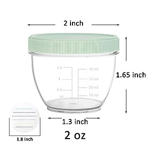 Youngever 18 Sets Baby Food Storage, 2 Ounce Plastic Baby Food Containers with Lids and Labels (Urban Colors)