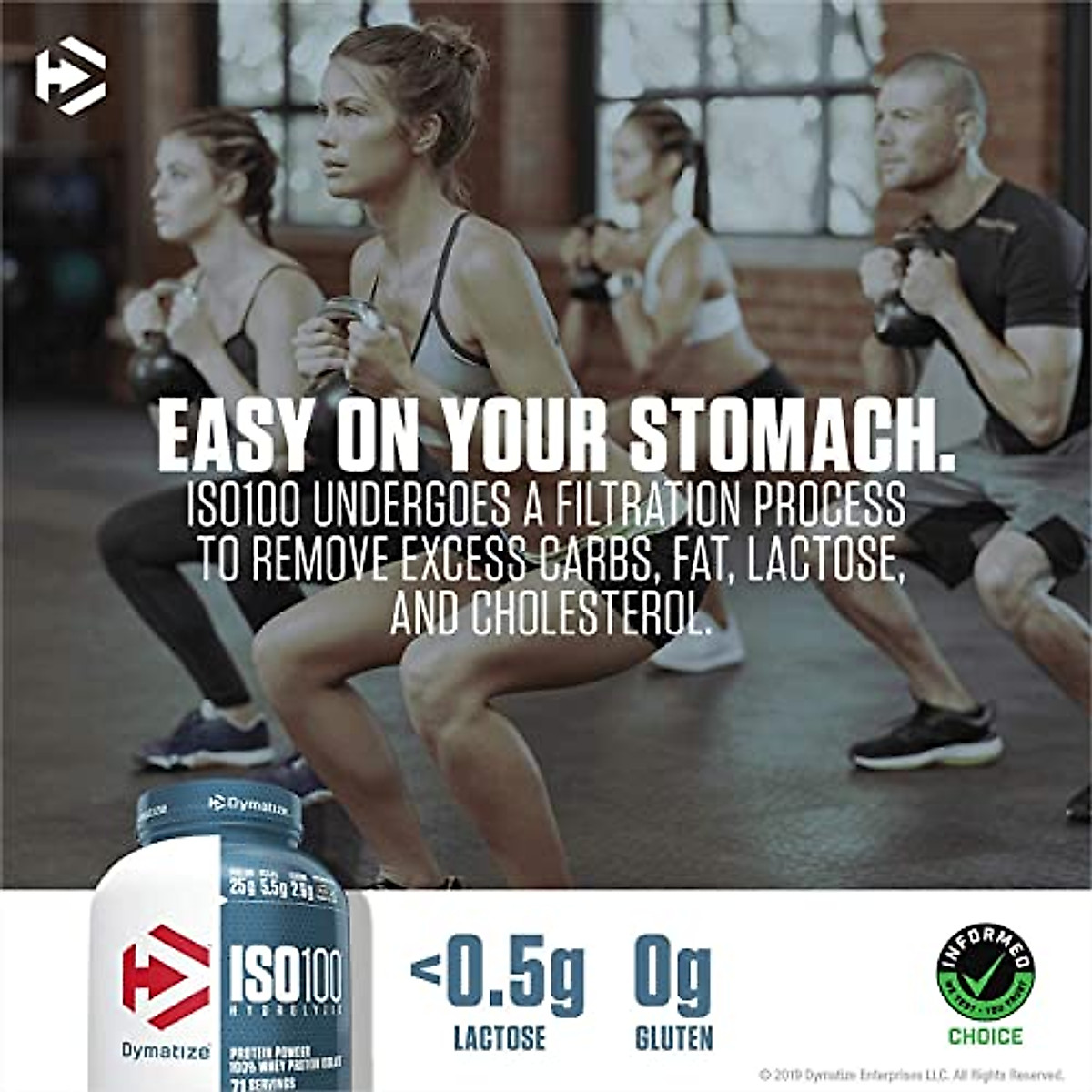 Dymatize ISO 100 Hydrolyzed Whey Protein Powder Isolate, Fudge Brownie, 5 Pound