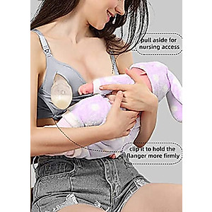 Pumping Bra Hands Free, BIAOOTOO 3-Pack Adjustable Breast-Pumps Holding and Nursing Bra, Plus Size Breast Pump Bra, Suitable for Most Breast Pumps(M, Black+Beige+Grey)