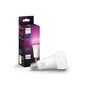 Philips Hue Smart 100W A21 LED Bulb - White and Color Ambiance Color-Changing Light - 1 Pack - 1600LM - E26 - Indoor - Control with Hue App - Works with Alexa, Google Assistant and Apple Homekit