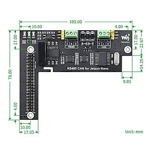 Coolwell RS485 CAN Expansion Board for Jetson Nano, Isolation Circuit Design, Onboard TVS, Built-in Protection Circuit