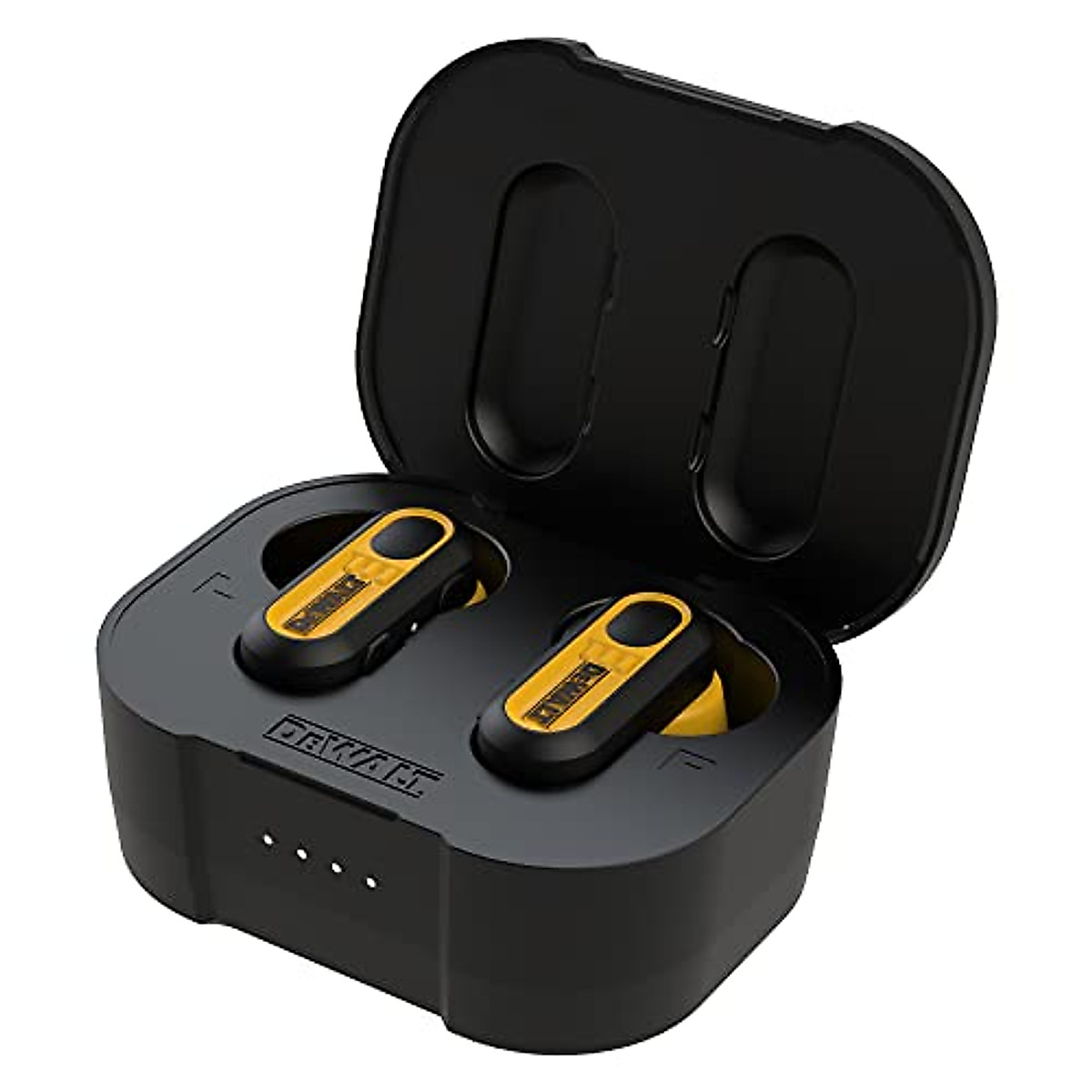 DEWALT True Wireless Bluetooth Earbuds — TWS Bluetooth Headphones — Wireless Earbuds with Type C Charging Case — Waterproof Wireless Earphones — Jobsite Pro-X1 Premium Sound for Outdoor Work