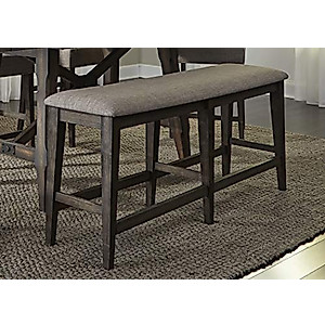 Liberty Furniture Industries Double Bridge Counter Bench, W60 x D15 x H26, Dark Brown/Gray