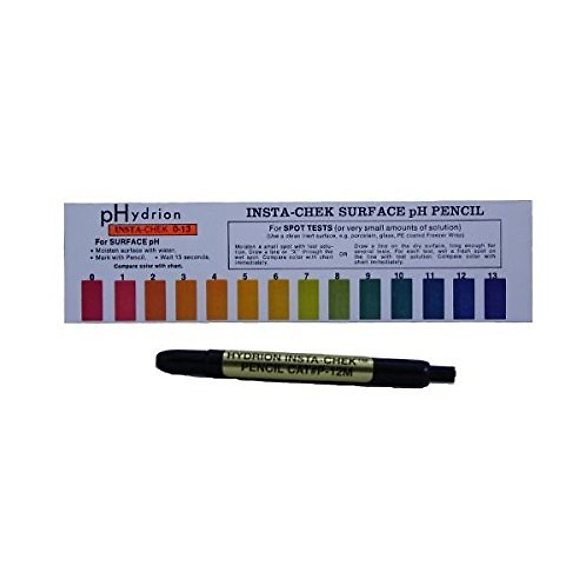 Micro Essential Lab 1211U13EA P-12M Hydrion Insta-Chek Surface pH Pencils, 0-13 pH