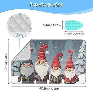 GOODOLD Christmas Gnome Ironing Mat Portable Travel Ironing Pad for Washer,Dryer,Table Top, Iron Board Alternative Cover, Large Heat Resistant Ironing Blanket