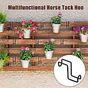 2 Pieces 4 Inch Tack Hook Over Rail Bridle Hooks Heavy Duty Horse Water Bucket Hangers Metal Stall Hooks for Horses Tough Horse Halter Rack for Fishing Saddle Fence Door Holder