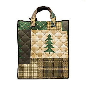 Donna Sharp Full/Queen Bedding Set - 3 Piece - Green Forest Lodge Quilt Set with Full/Queen Quilt and Two Standard Pillow Shams - Fits Queen Size and Full Size Beds - Machine Washable