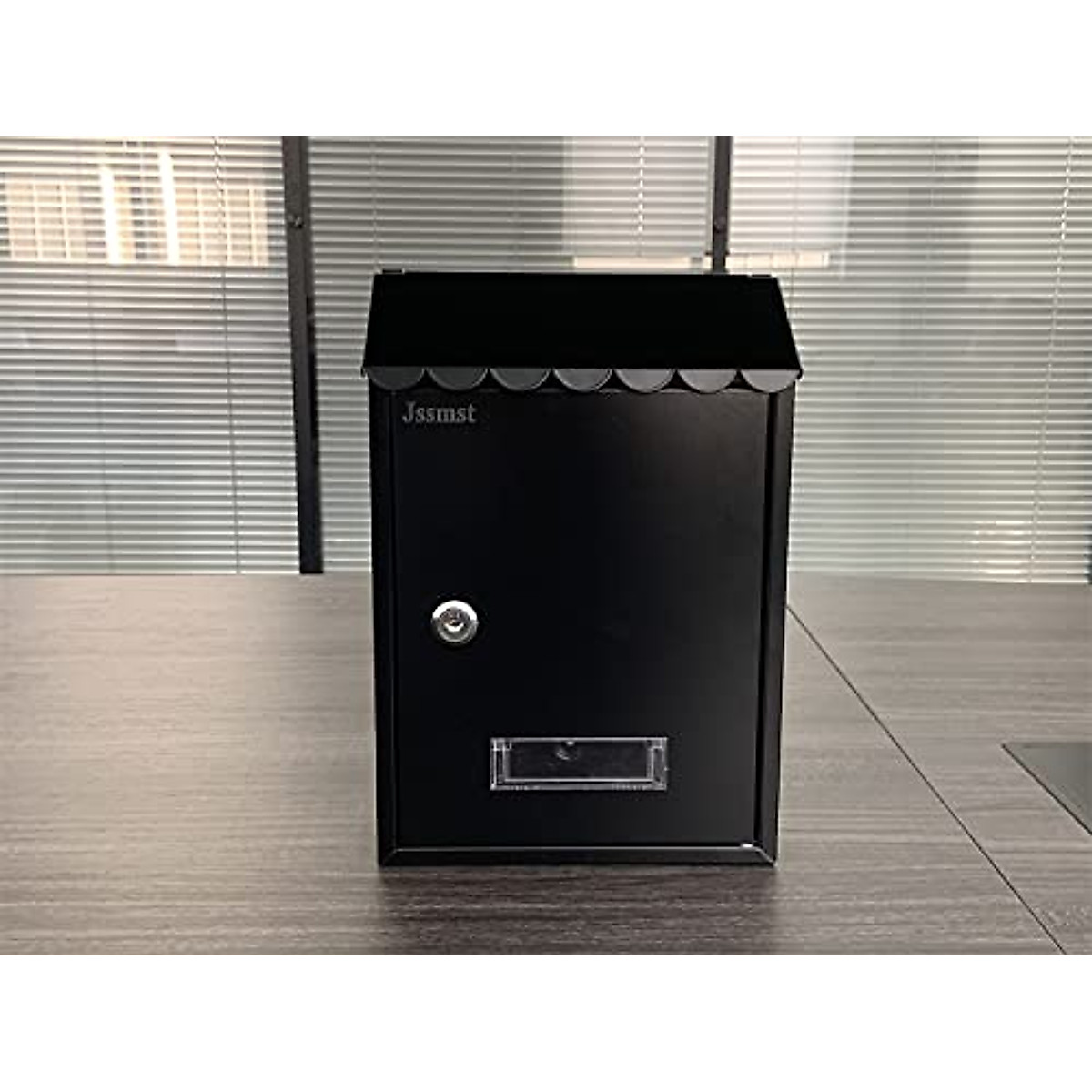 Jssmst Mailboxes Wall Mount with Key Lock – Small Metal Mailboxes Horizontal, 12.4 x 8.3 x 3.05 Inch, Black New