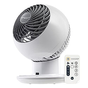 IRIS USA WOOZOO Oscillating Fan, Vortex Fan, Remote Equipped 4-in-1 Fan w/ Timer/ Multi Oscillation/ Air Circulator/ 5 Speed Settings, 82ft Max Air Distance, Medium, White