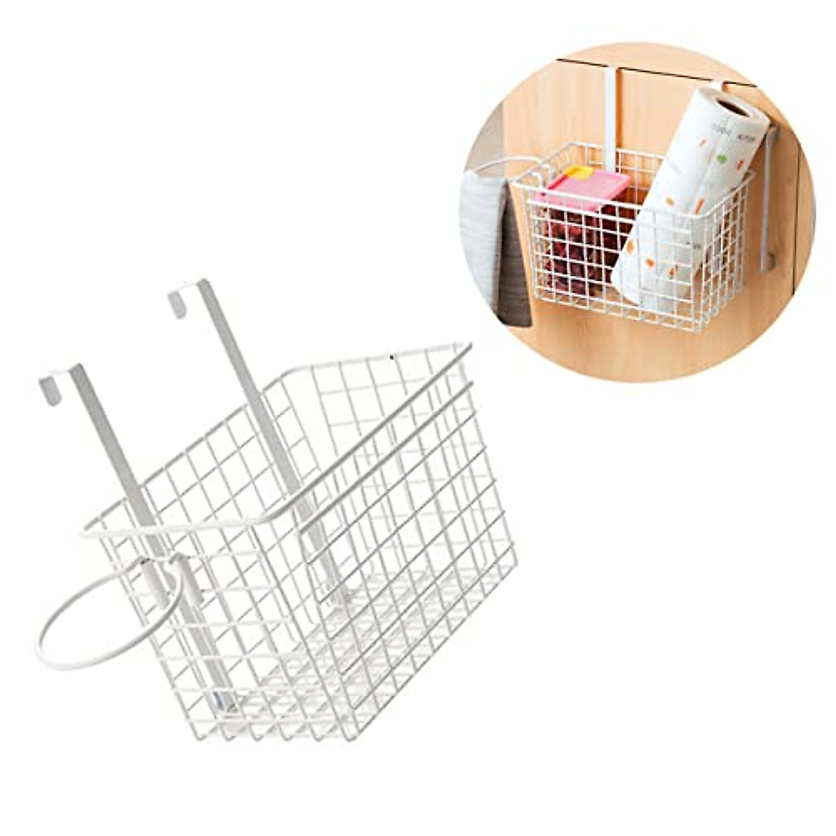 Zerodeko Hanging Storage Basket Hair Dryer Rack Storage Rack Hair Dryer Storage Rack Multi-functional Rack Hanging Storage Rack Hair Dryer Holder Shelf Multifunction White Bracket