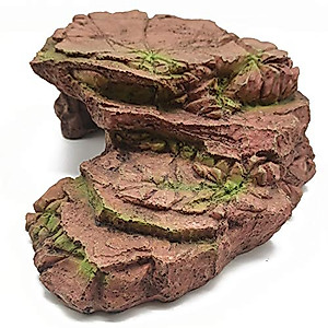 TIHOOD Turtle Platform Rectangular Aquarium Fish Tank Adjustable Turtle Basking Platform Reptile Resting Terrace Tortoise Climbing Platform