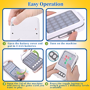 Electronic Game Chess,Electronic Chess Set,Kids Electronics Handheld Games,AI Kids Board Games Fidget Toys | 7 in 1 Fun Brain Games with Electronic Chess Board, Whac a mole,Memory Game,Huarong Road