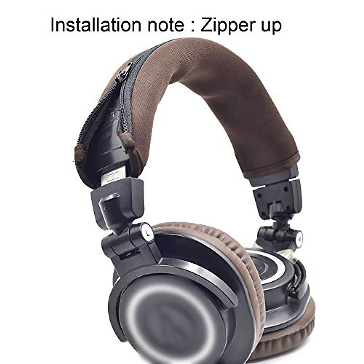Defean Brown Headphone Protector Headband Fabric Compatible with Audio Technica M30 M40 M50 M50X M50S M40X Headphone(Brown Protector Headband)