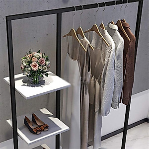 JIAO PAI Garment Racks Metal Coat Rack, Vertical Heavy Clothing Tidy Rails Boutique Clothing Store Storage Display Stand Multifunction Save Space Sturdy Long skirt and jacket stand