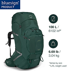 Osprey Aether Plus 100L Men's Backpacking Backpack, Black, S/M