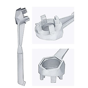 Mellbree Bung Wrench, Aluminum Gallon Drum Wrench Barrel Wrench Drum Opener Tool for Opening 10 15 20 30 50 55 Gallon Drum, Fits 2 inch and 3/4 inch Bung Caps