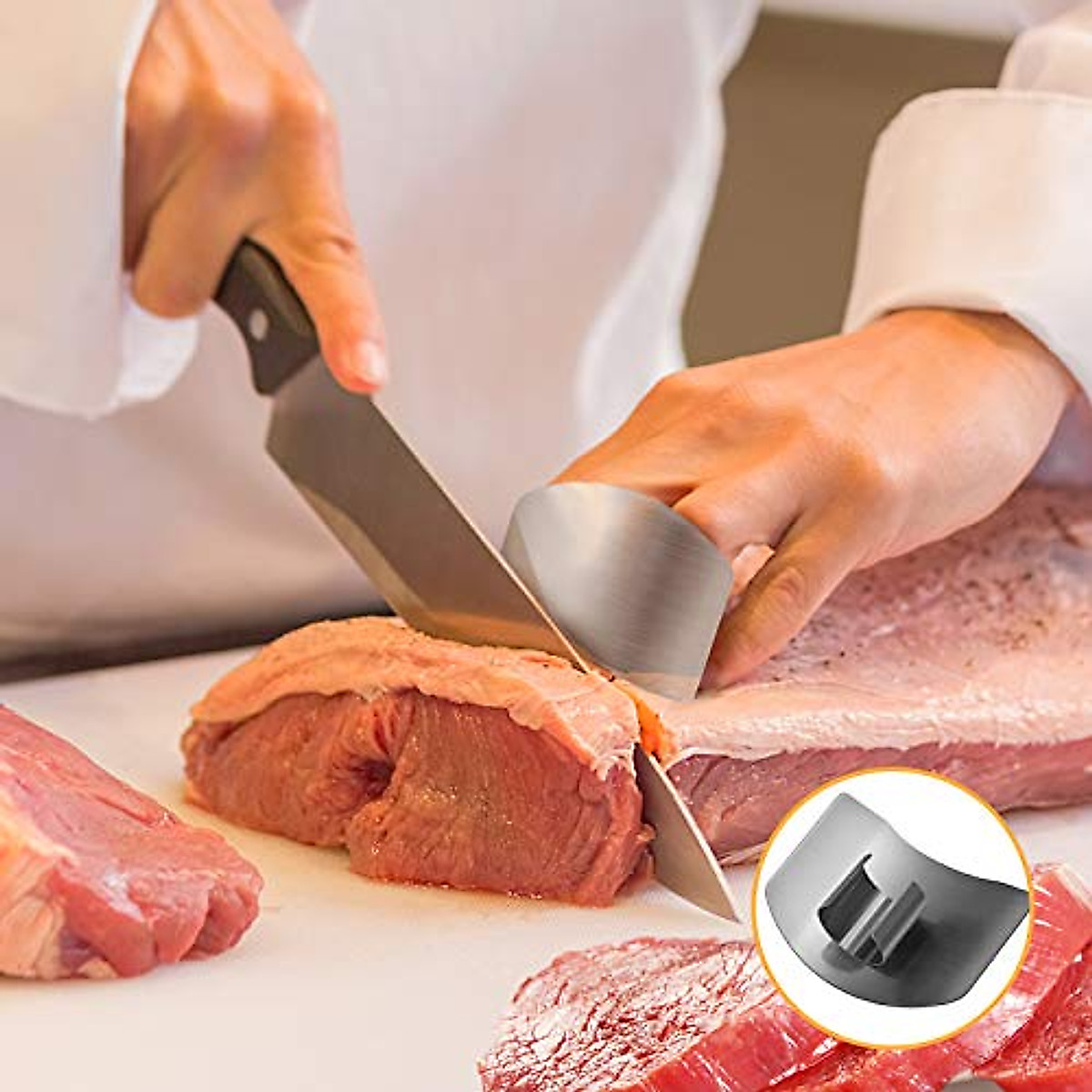 2PCS Finger Guard, Knife Cutting Safe Protector, Vegetables And Fruits Slicing Stainless Knife Finger Guard, Steel Finger Protector, Stainless Steel Kitchen Tool Avoid Hurting