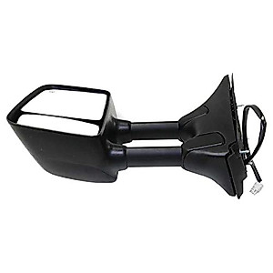 AutoShack KAPNI1320203 Driver Towing Mirror Power Black Textured Heated Manual Folding Replacement for 2006 2007 2008 2009 2010 2011 2012 2013 2014 2015 Nissan Titan 5.6L V8 4WD RWD