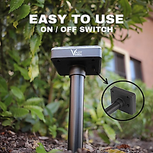 Vast Outdoors - Mole Repellent Solar Powered Outdoor Waterproof Ultrasonic Solar Snake Groundhog Repellent, Mole Repellent for Lawns, Chipmunk Repeller, Gopher Repellent for Lawn, Garden & Yard 4 Pack