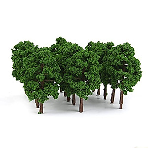 LoveinDIY 100pcs Plastic Model Trees N Scale Train Street Layout Railway Landscape 8cm