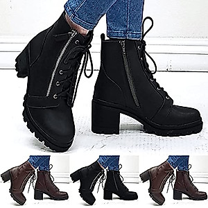YfiDSJFGJ cowboy boots women up lace heel chunky short pointed toe low chunky heel chunky block heel square-toe comfortable short boots knee boots