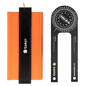 Saker Miter Saw Protractor&Saker Contour Gauge (10 Inch Lock) Profile Tool