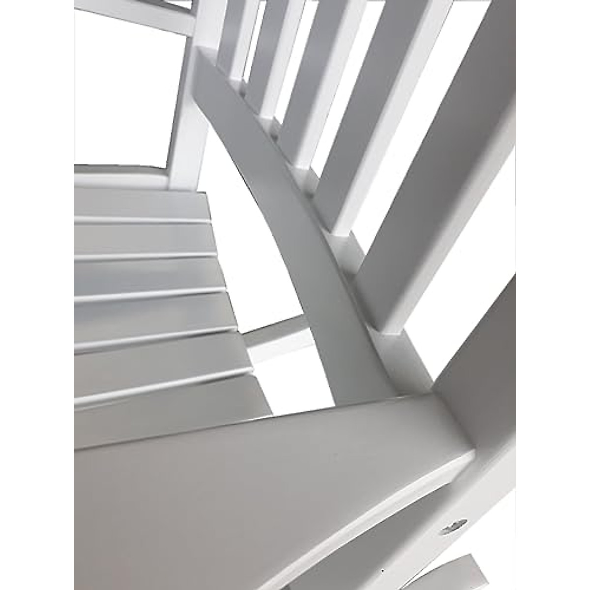 NOrhi Outdoor Wood Porch Rocking Chair, White Color, Weather Resistant Finish