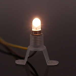 E505WMT 10 Sets Warm White LED Screw Bulb and Stand Base E5 E5.5 12V-14V for modle Train Layout