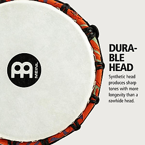 Meinl Percussion Junior Djembe Hand Drum Circle Instrument, Synthetic Shell and Head — NOT Made in China — Compact Size Rope Tuned, 2-Year Warranty (JRD-PS)