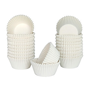 Mombake Food Grade White Greaseproof Paper Cupcake Liners Muffin Baking Cups Standard Sized, 500-Count