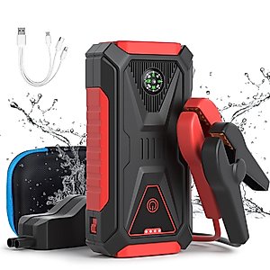 Sunhe Jump Starter, 1500A Peak 12V Portable Car Battery Charger Jump Starter for up to 7.5L Gas/5.5L Diesel Engines, 16800mAh Power Bank Smart Safety Clamp, Hammer LED Light for Auto/Truck/Motorcycle