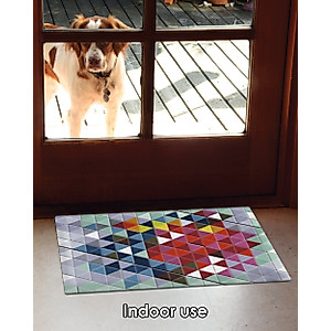 Toland Home Garden 800304 Prism Party Geometric Door Mat 18x30 Inch Triangle Outdoor Doormat for Entryway Indoor Entrance