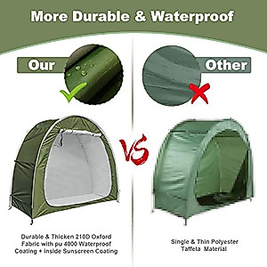 AFLIFLI Outdoor Bike Storage Tent Waterproof, Portable Bicycle Shed 2 Bikes, Upgrade Oxford Fabric for Outside Garden Shelter Pool Cover Tool Sheds Storage, Space Saving