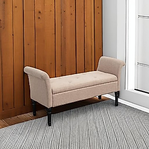 annjoe Storage Ottoman Bench Bedroom Bench Bed Entryway Hallway Chest, Footrest, Padded Seat