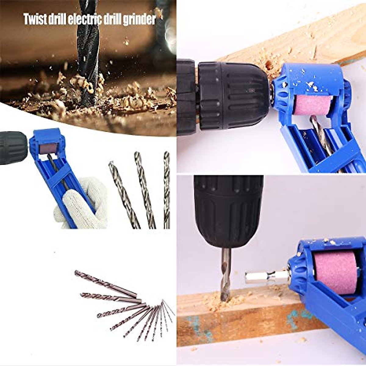 Drill Bit Sharpener Portable Diamond Drill Bit Sharpening Tool for Grinding Iron Drills Width Range 2-12.5mm（2 Pack)