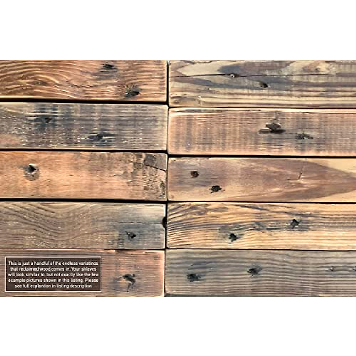 Urban Legacy Deep Floating Shelves | Reclaimed Barn Joist Deep Floating Shelves with Low Profile Brackets | High Weight Capacity (48" x 11" x 2.5", Natural)