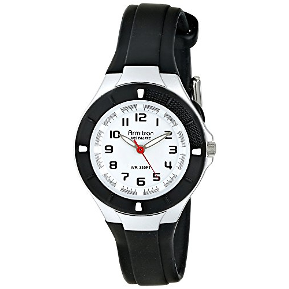 Armitron Sport Women's 25/6416BLK Easy-to-Read Dial Black Resin Strap Watch