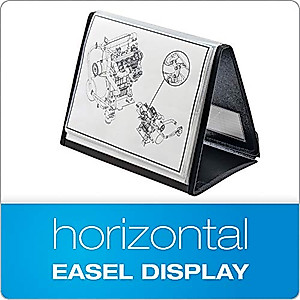 Cardinal Easel ShowFile Presentation Book, 20 Pockets, Holds 40 Letter-Size Sheets, Horizontal Display, Customizable Cover, Black (52132)