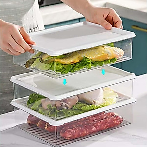 8 Pack Bacon Keeper for Refrigerator, Deli Meat Saver Container with Airtight Lid, Cold Cuts Cheese Holder for Fridge Food Refrigerator Storage Box, Christmas Cookie